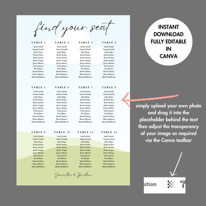 Printable Custom Photo Overlay Wedding Sign, INSTANT DOWNLOAD, Find ...