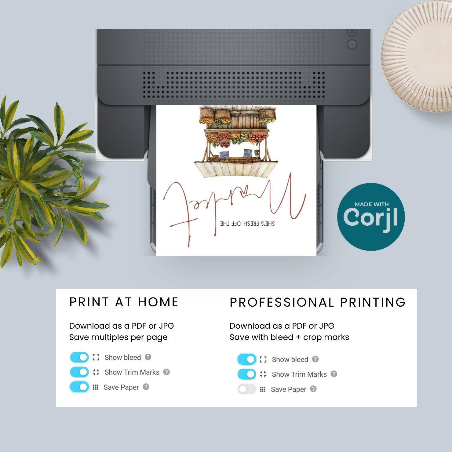 Fresh off the Market Bridal Shower Sign Template, Printable INSTANT ...