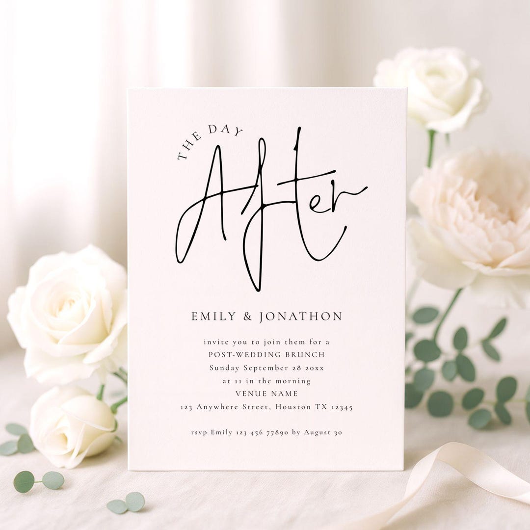 Digital Day After Wedding Brunch Invitation - Editable Corjl Template ...