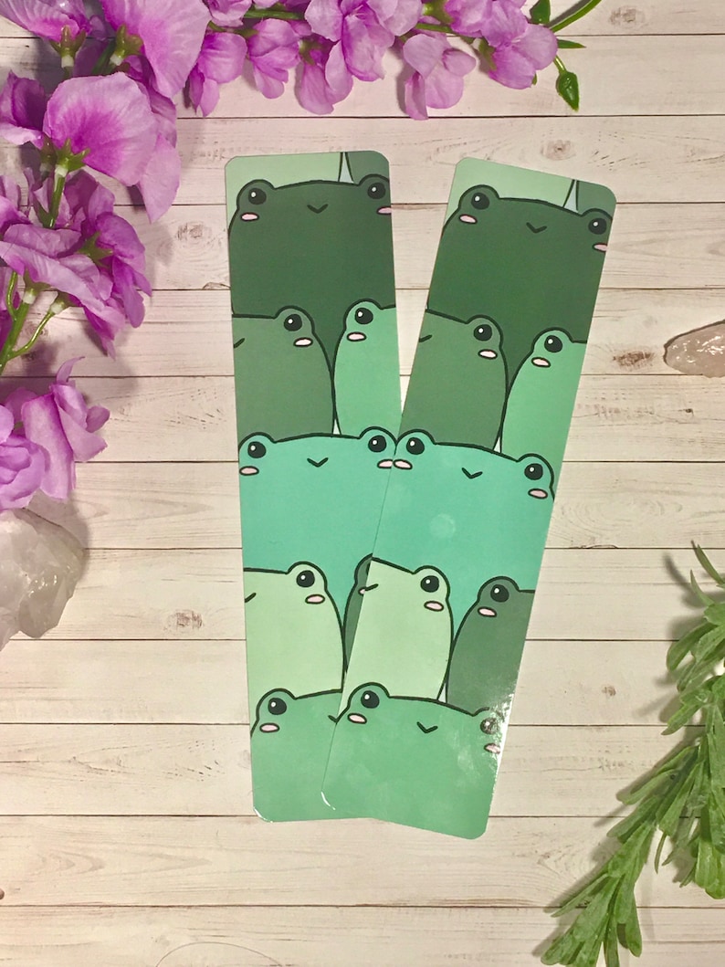 Frog Bookmark Cute Green Bookmark Cute Animal Stationery - Etsy