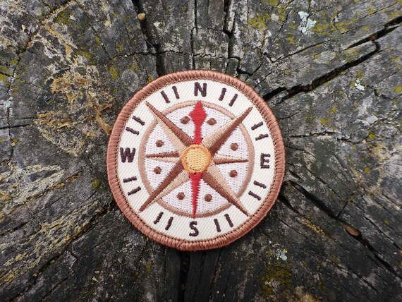 Beige Antique Compass Patch Adventure Patch Traveler Patch | Etsy Australia