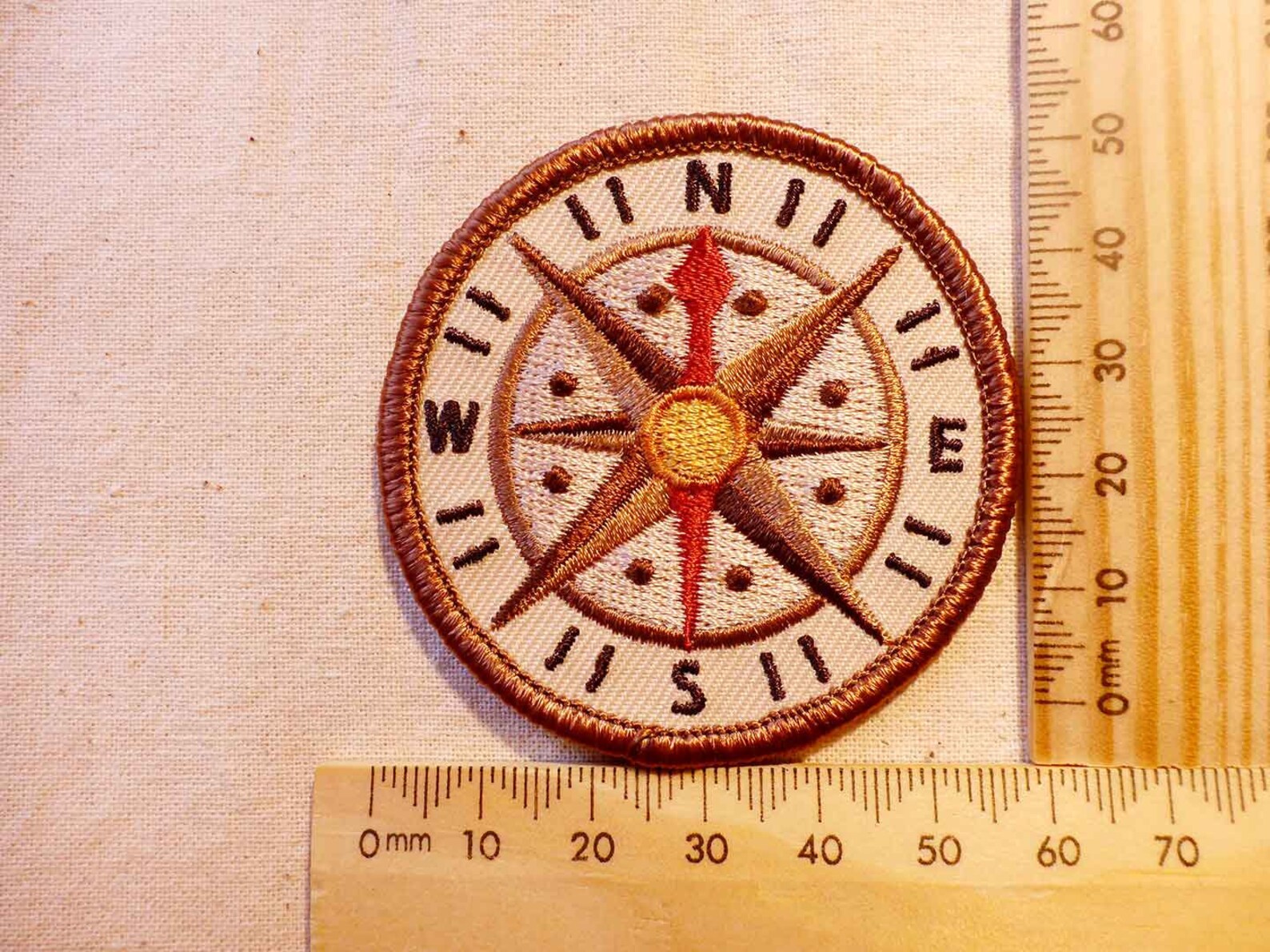 Beige Antique Compass Patch - Adventure Patch - Traveler Patch - Travel ...