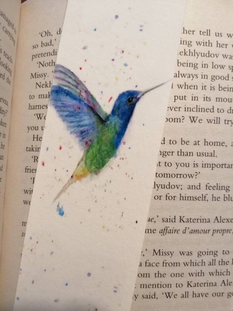 Customisable Hummingbird Bookmark | Etsy