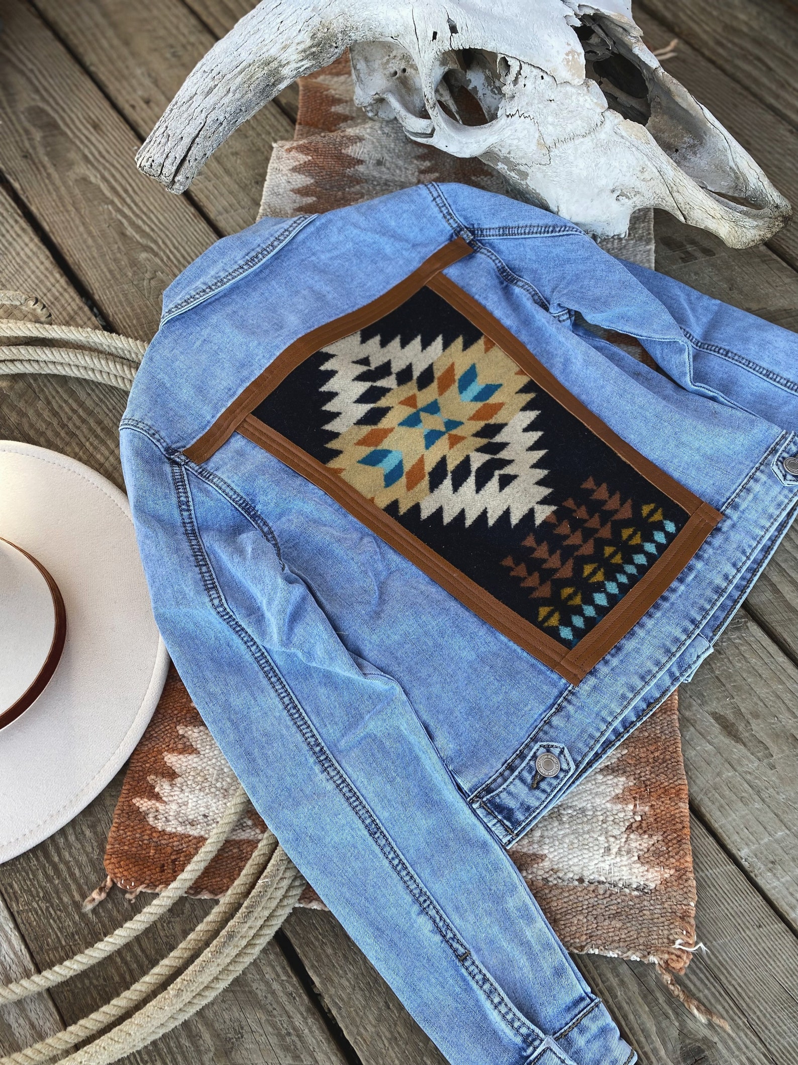 Western Denim Jacket With Wool Wool Jacket Western Jacket - Etsy