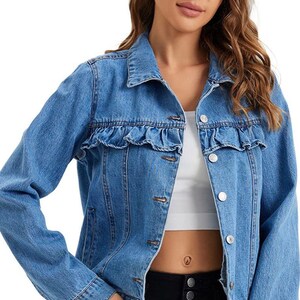 𝐷𝑒𝑛𝑖𝑚 𝑅𝑢𝑓𝑓𝑙𝑒𝑑 𝑊𝑜𝑜𝑙 Jacket - Etsy