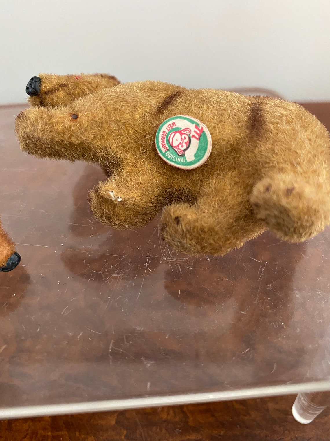 Vintage Kunstlerschutz Flocked Bears Pair Two One is Older - Etsy