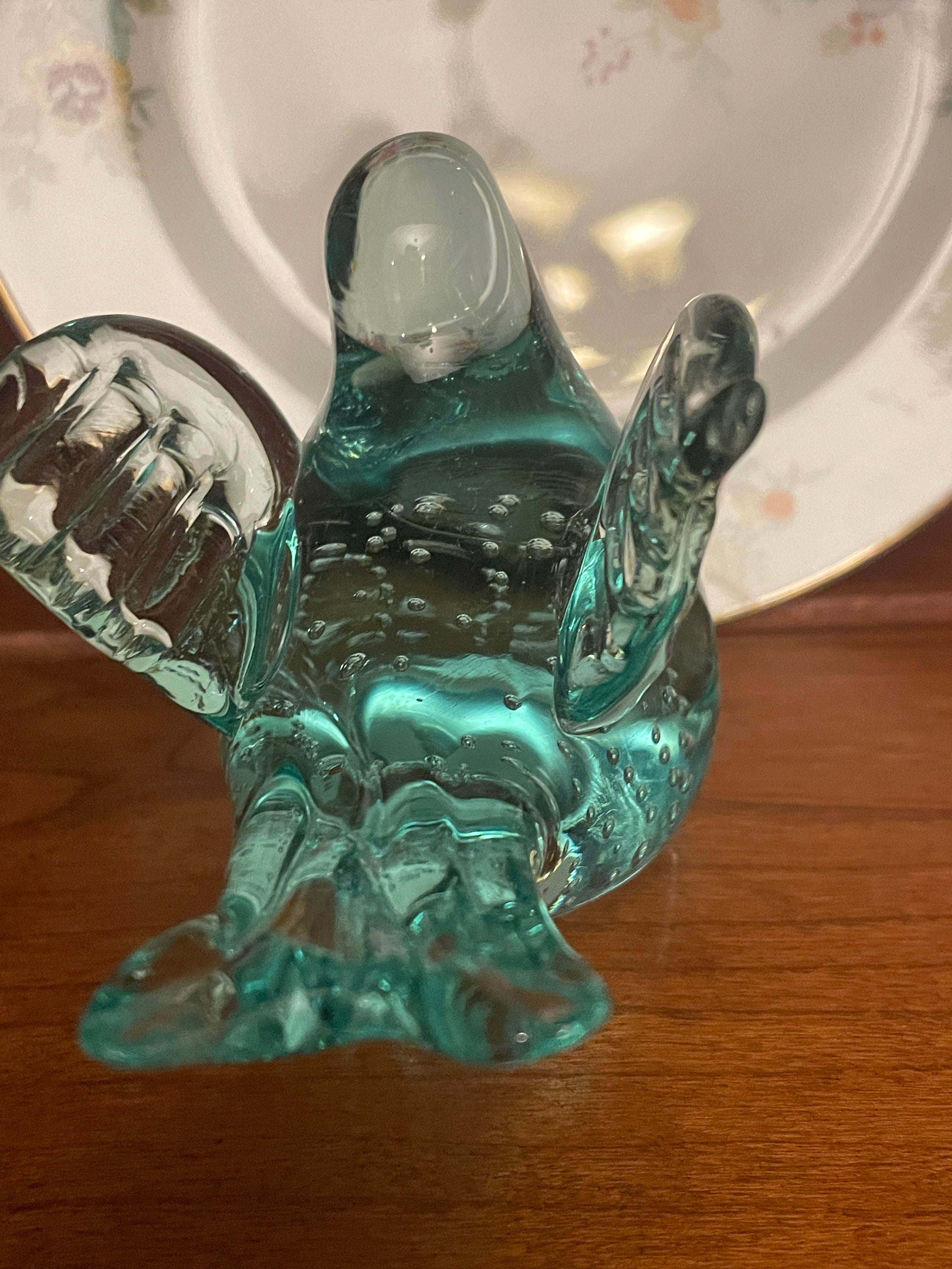 Vintage Enesco Greenish Blue Glass Bubble Bird Bird of Happiness - Etsy