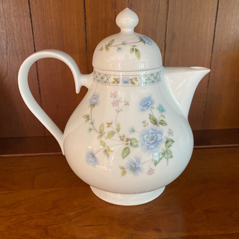 Noritake Ireland Angel Damour Teapot Blue and Green Flowers - Etsy