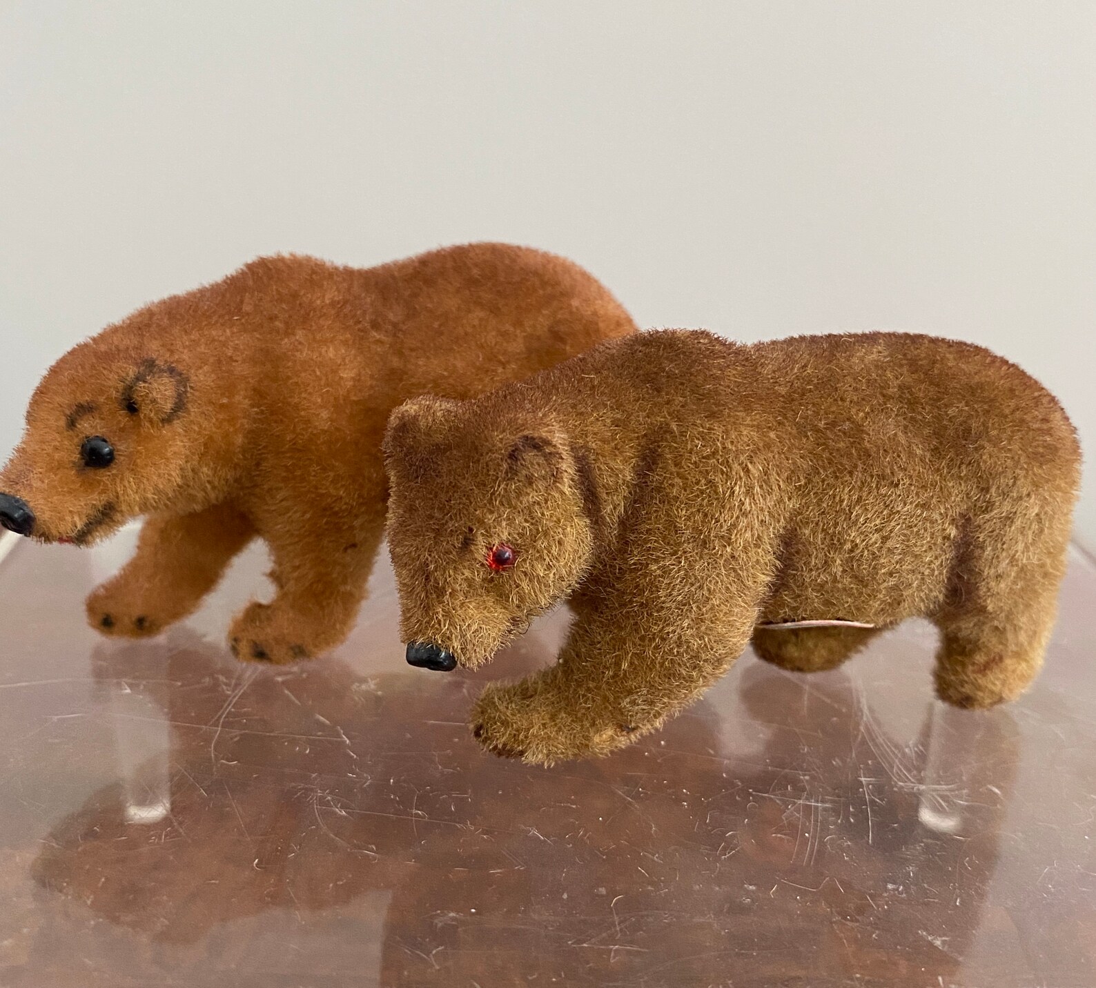 Vintage Kunstlerschutz Flocked Bears Pair Two One is Older - Etsy