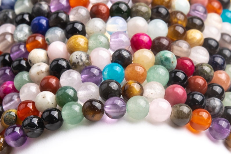 Natural Multicolor Mix Stone Gemstone Grade AAA Round 4mm 6mm 8mm 10mm ...