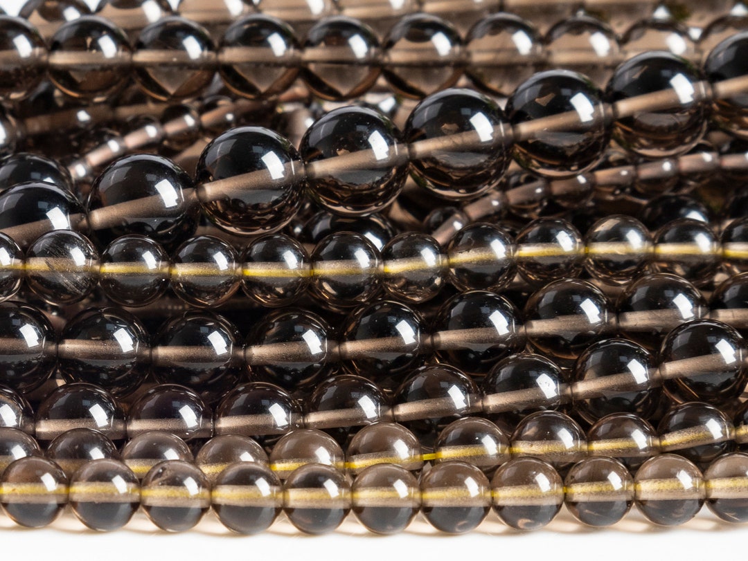 Genuine Natural Transparent Brown Obsidian Gemstone Grade AAA Round 4mm ...
