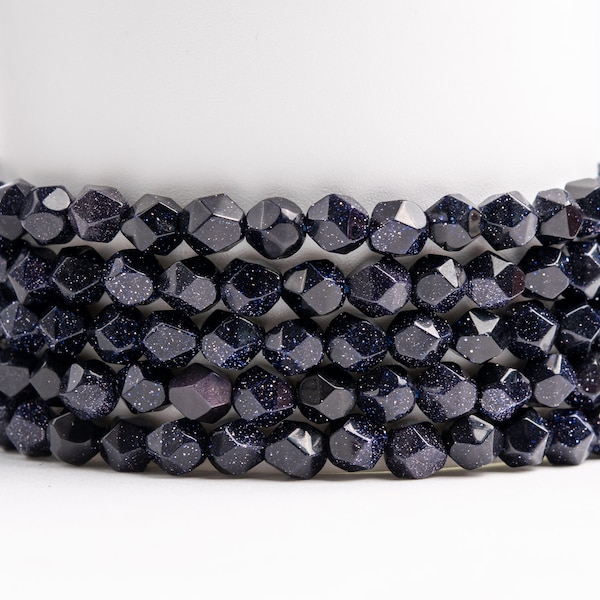 Faceted Blue Goldstone - Etsy