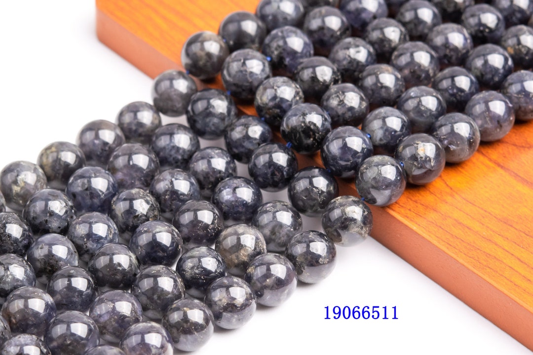 Natural Dark Blue Iolite Gemstone Grade AA Round 10mm 11mm Loose Beads ...
