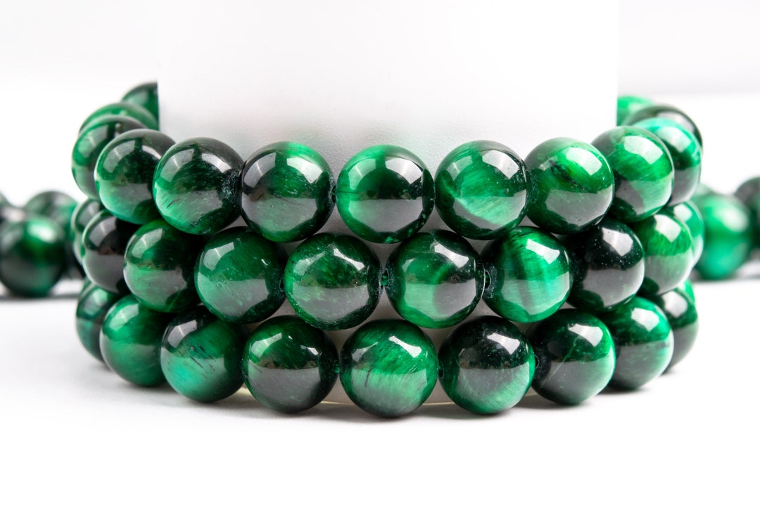 Green Tiger Eye Gemstone Grade AA Round 6mm 8mm 10mm 12mm Loose Beads ...