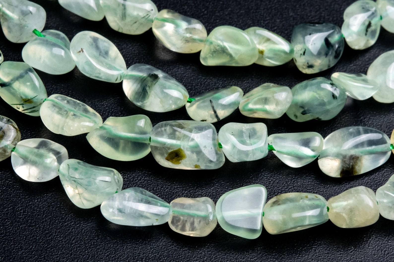 Natural Light Green Prehnite Gemstone Grade A Pebble Nugget 7-9mm Loose ...