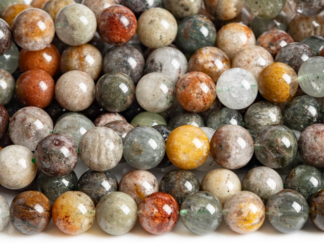 Natural Mix Phantom Quartz Gemstone Grade AA Round 7mm 8mm 9mm 10mm ...