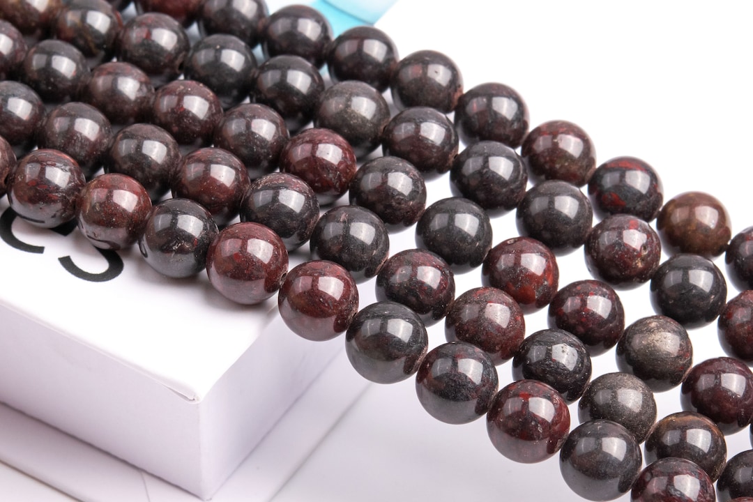 Natural Dark Red Brecciated Jasper Gemstone Grade AAA Round 4mm 6mm 8 ...