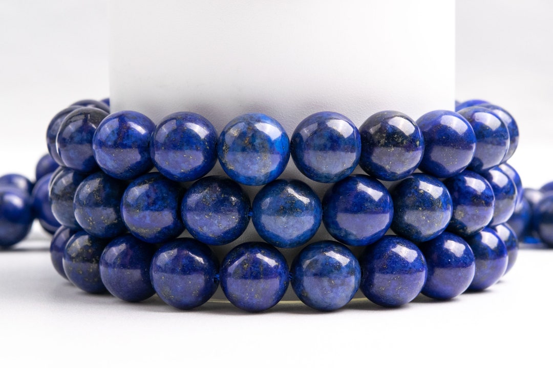 Deep Blue Lapis Lazuli Gemstone Grade A Round 4mm 6mm 8-9mm 10mm Loose ...