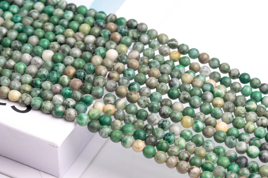 Natural Qinghai Jade Gemstone Grade A Round 4mm 6mm 8mm 10mm Loose ...