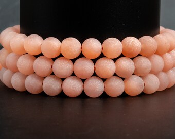 Genuine Natural Matte Orange Peach Jade Loose Beads Round - Etsy
