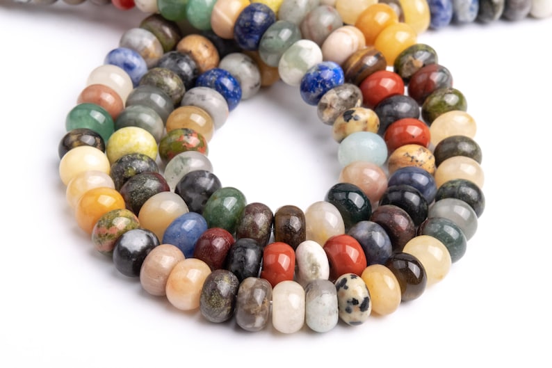 Natural Multicolor Mixed Stone Gemstone Grade AAA Rondelle 6x4mm 8x5mm ...