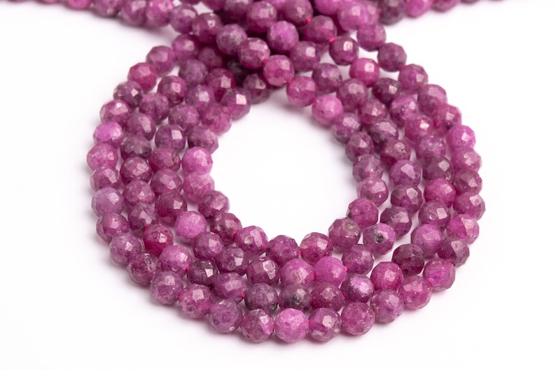 Natural Purple Red Ruby Gemstone Grade AAA Faceted Round 2mm 4mm Loose ...