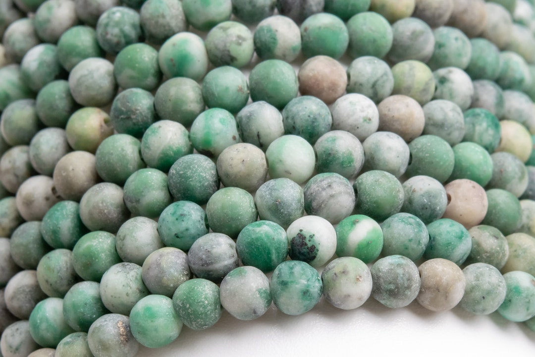 Natural Matte Qinghai Jade Gemstone Grade A Round 4mm 6mm 8mm 10mm ...