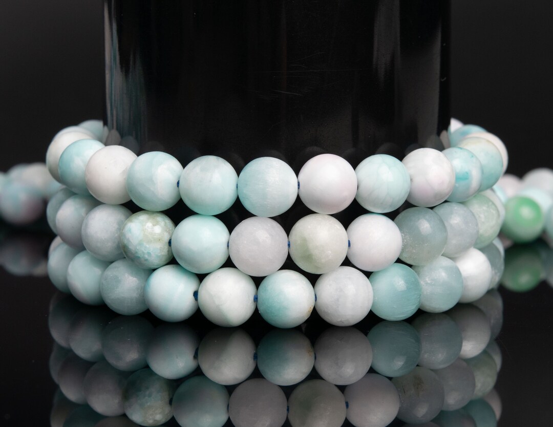 Natural Faint Blue Hemimorphite Gemstone Grade A Round 6mm 8mm 10mm ...