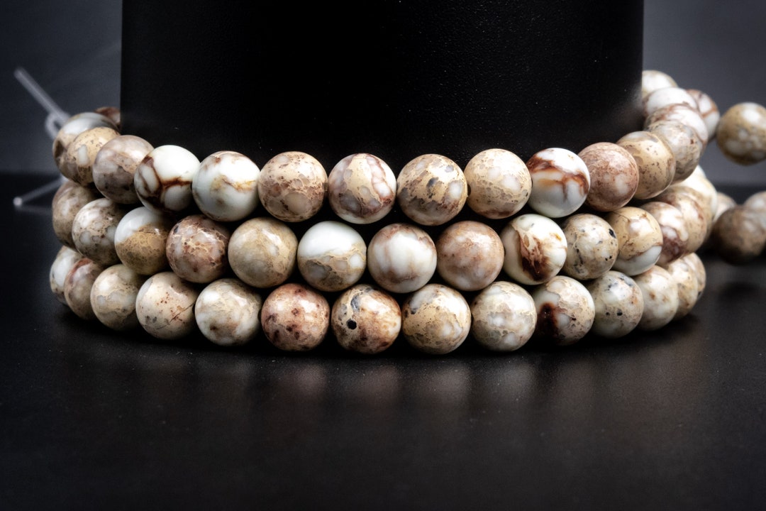 Milky White Sea Sediment Imperial Jasper Gemstone Grade AAA Round 4mm ...