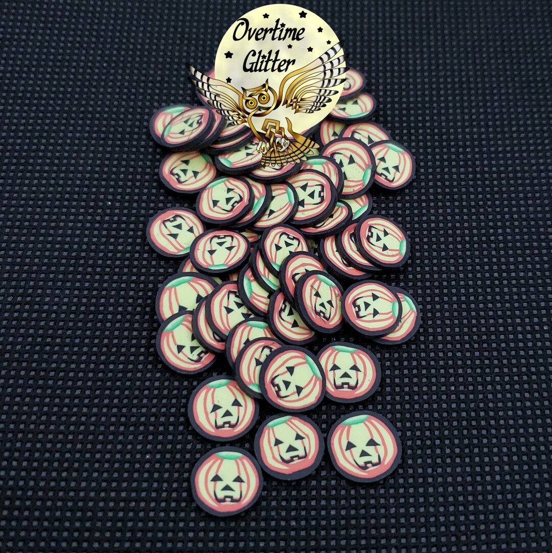 Jack O'lantern, Pumpkin, 10mm Fimo Cane, Clay Sprinkles, Fimo Slices ...
