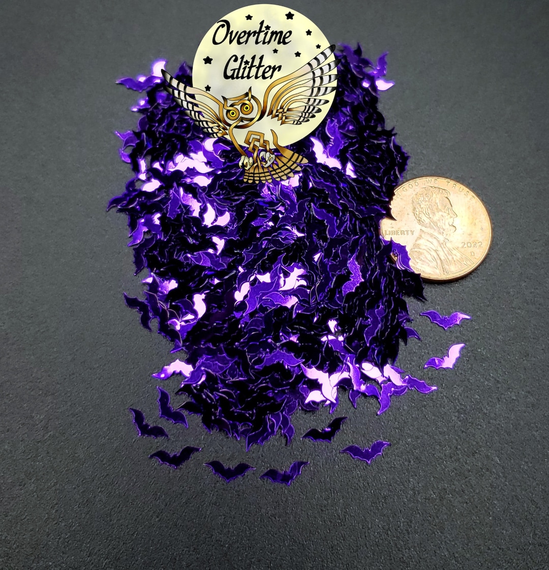 Metallic Purple Bats, New 8mm Chunky Glitter, Confetti, Nail Deco ...