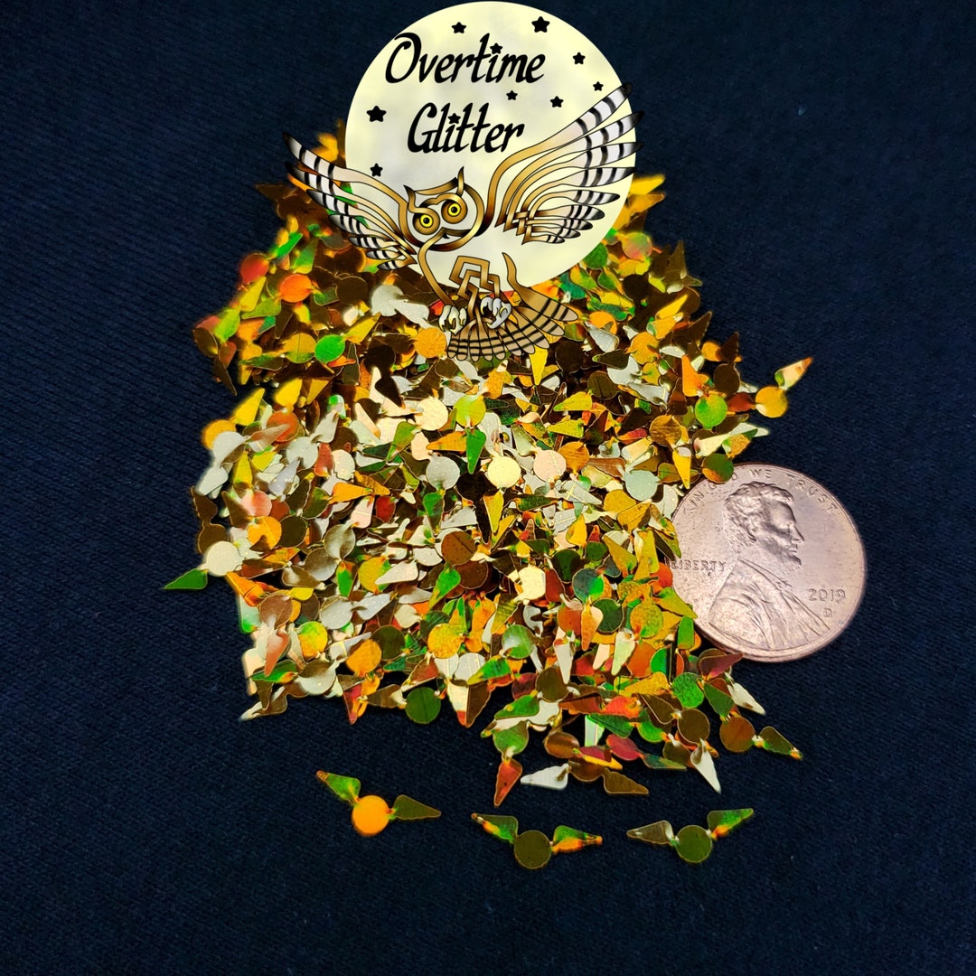Flying Ball, Golden Holographic Shape, Chunky, Confetti, Resin Fillers ...