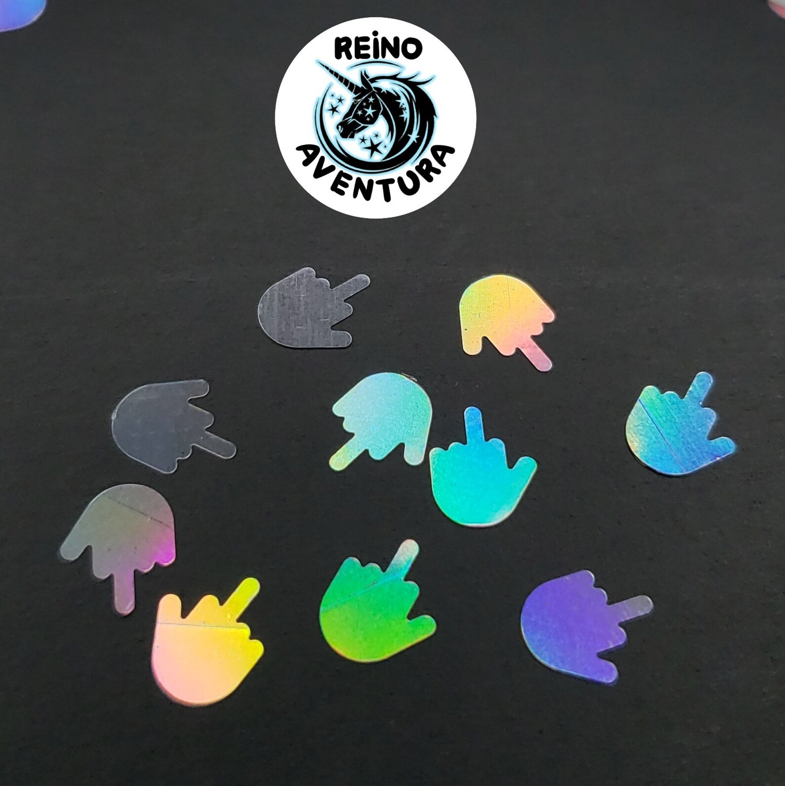 Middle Finger Silver Holographic Shape Chunky Confetti - Etsy