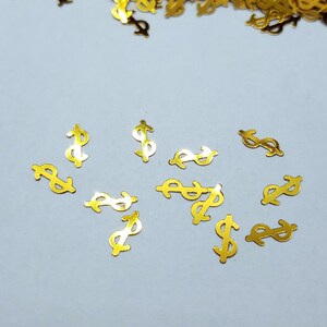 Money Dollar Sign, Metallic, Gold, Glitter, Chunky, Confetti, Nail Deco ...