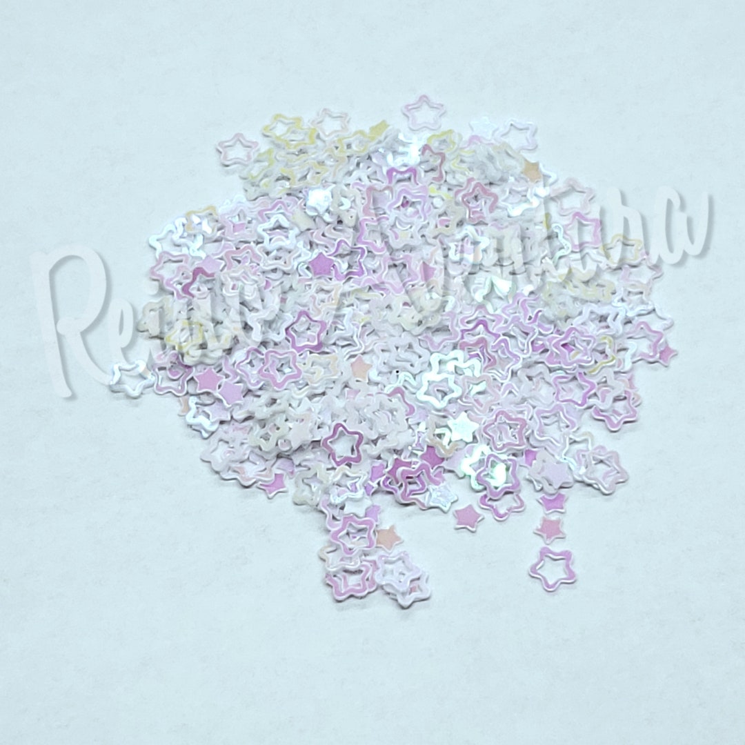 White Color Shift Stars, Hallow Stars, Glitter, Chunky Glitter, - Etsy