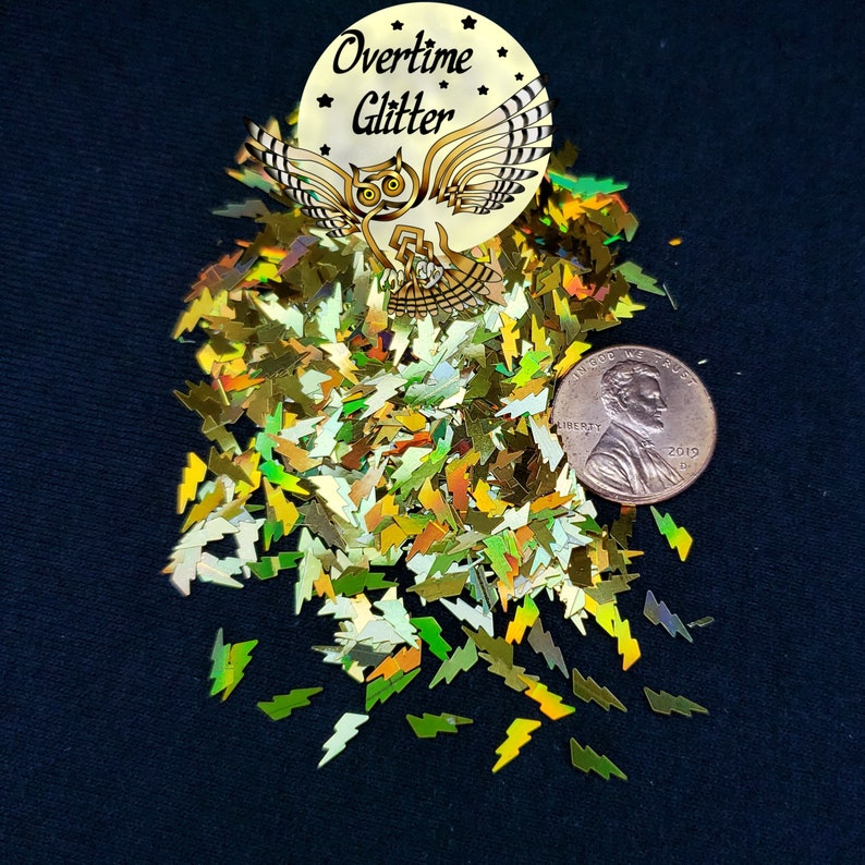 Lightning Golden Holographic Shape Chunky Confetti Resin - Etsy