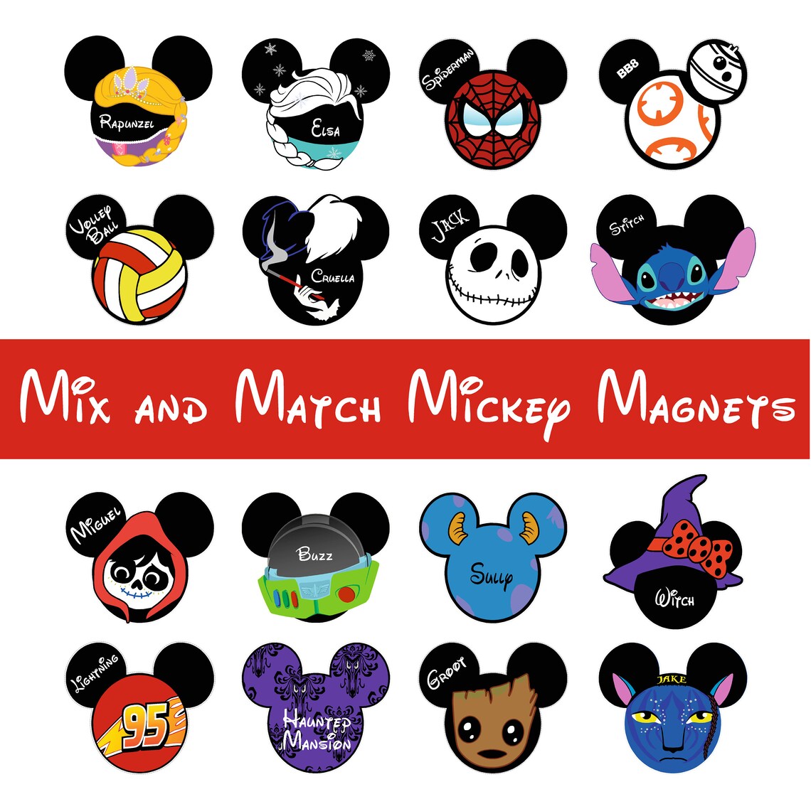 Mickey and Minnie Mix and Match Disney Mickey Ears Custom - Etsy