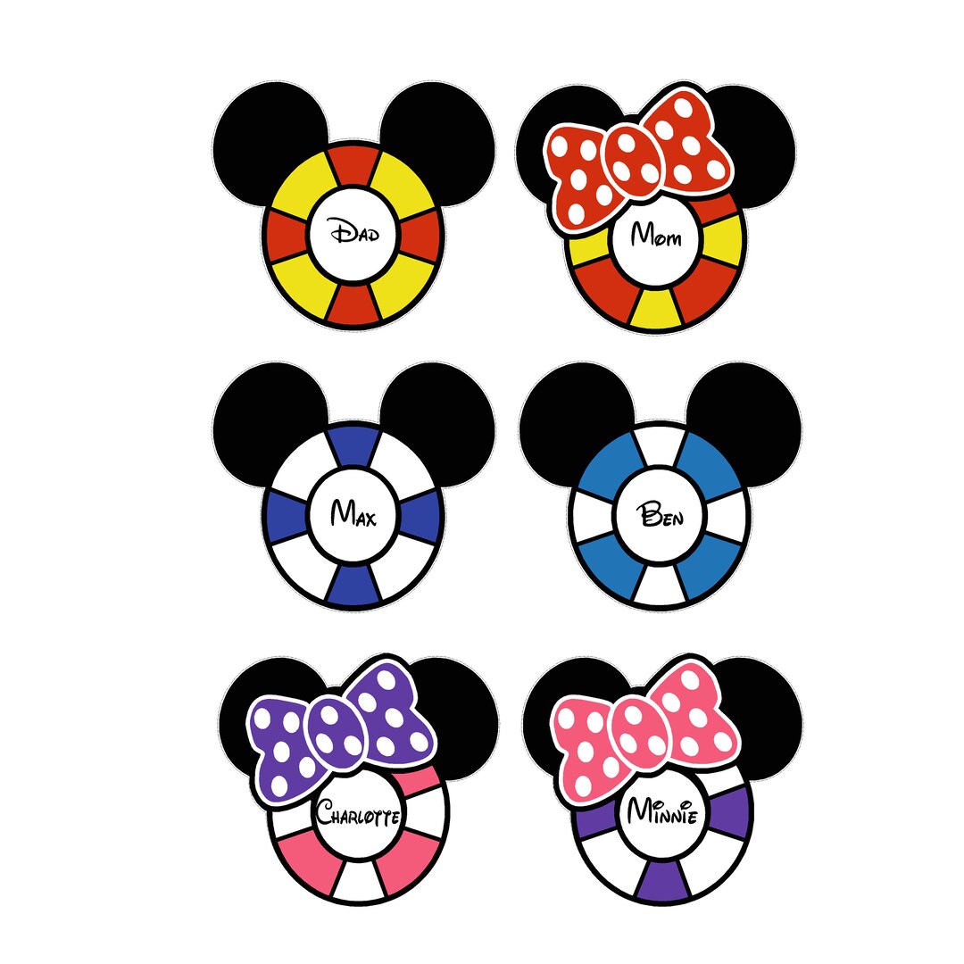 Mickey and Minnie Life Preservers Custom Magnets for Disney Cruise Door ...