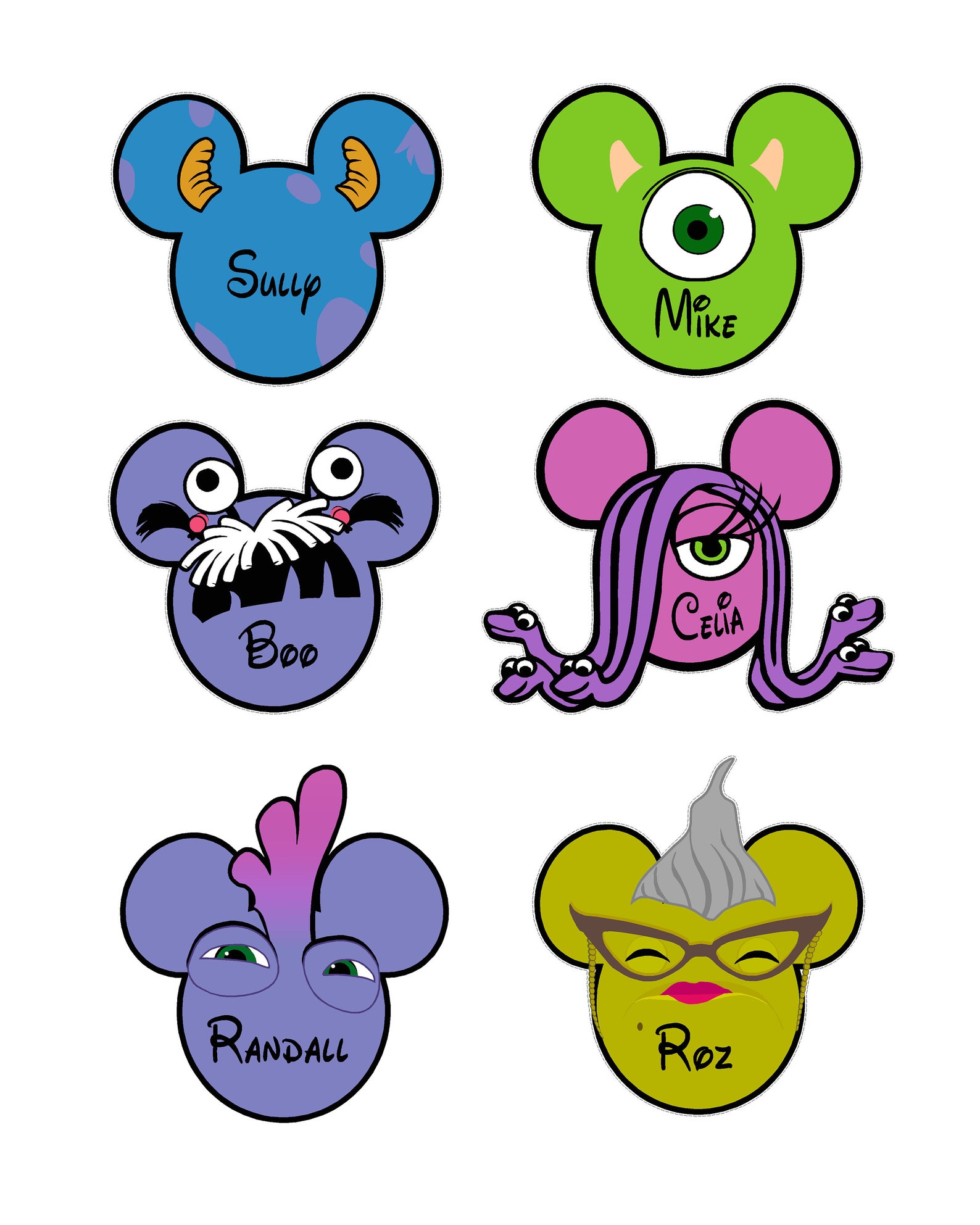 Disney Cruise Monsters Inc Door Magnets Sully and Customized Mickey ...
