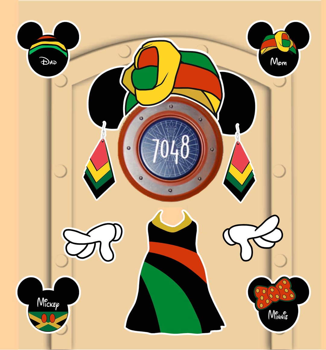 Disney Cruise Minnie Jamaican Rastafarian Minnie Mouse Cruise Door ...
