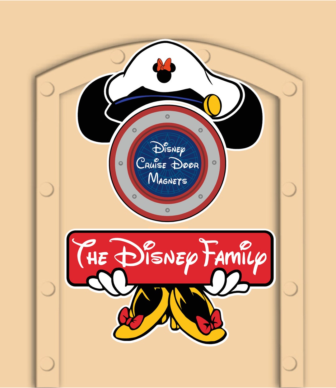 Disney Cruise Minnie Mouse Captain Door Magnets With Ears and Hat ...