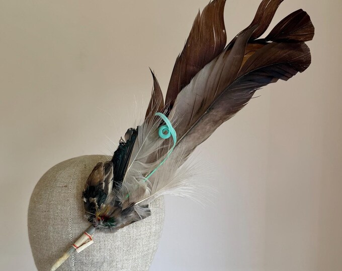 Two 1920s Millinery Feathers | Hat Feather Trim Trimming | Violet ...