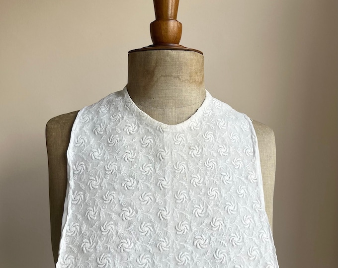 1920s White Floral Lace Modesty Panel | Bodice Insert Yoke Bib Collar ...
