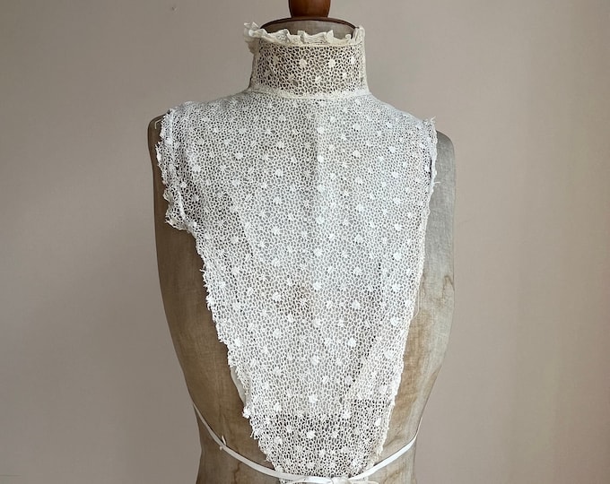 1900s Floral Lace Modesty Panel Bodice Insert Yoke Bib Collar Antique ...