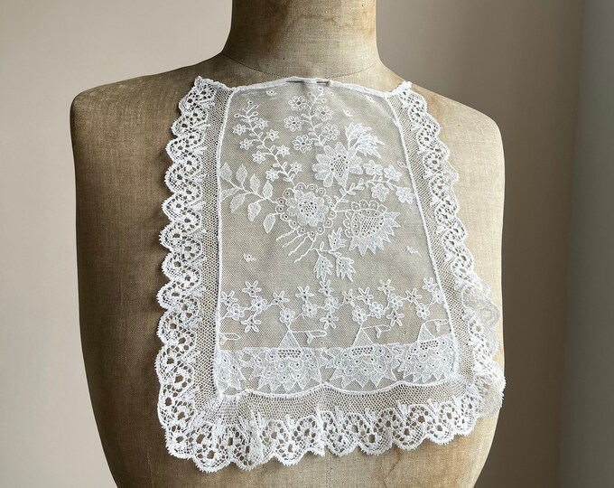1900s Lace Modesty Panel Insert | White Bodice Insert Yoke Bib Collar ...