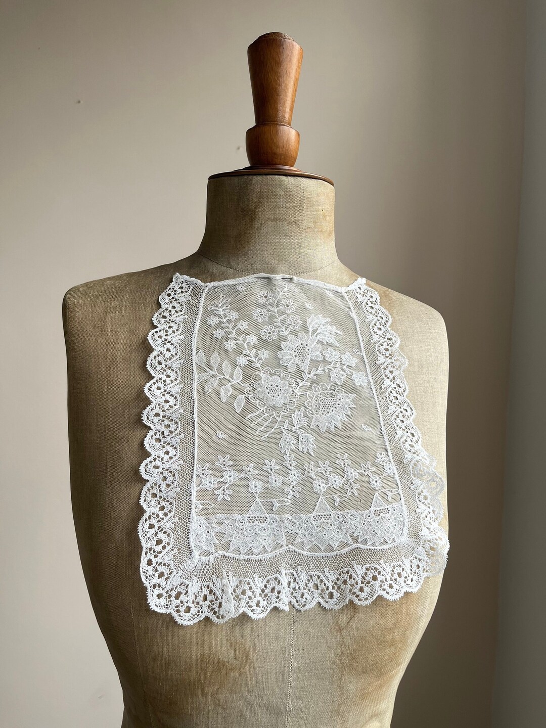 1900s Lace Modesty Panel Insert White Bodice Insert Yoke Bib Collar ...
