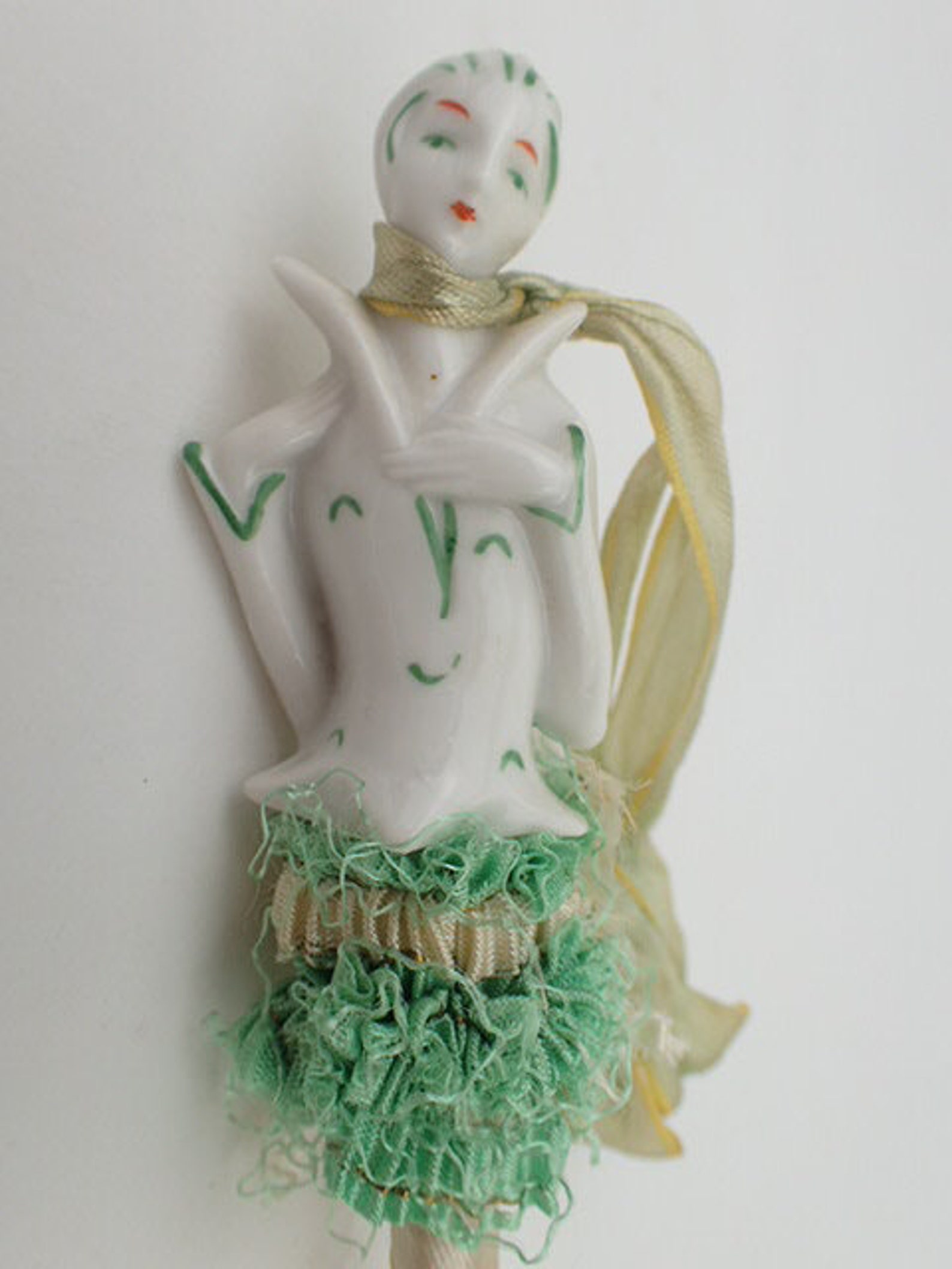 1920's Stylized Half Doll Feather Powder Puff Duster Wand - Etsy