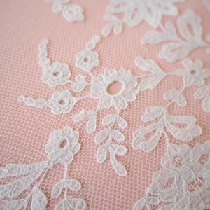 1800s Lace Border | Hand Applied Applique Muslin Flowers | Flounce ...