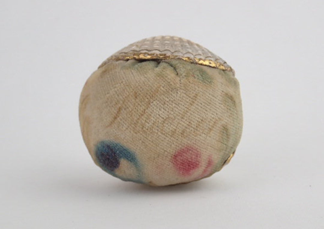 Signed French 19th Century Theorem Sea Shell Pin Cushion Floral Painted ...