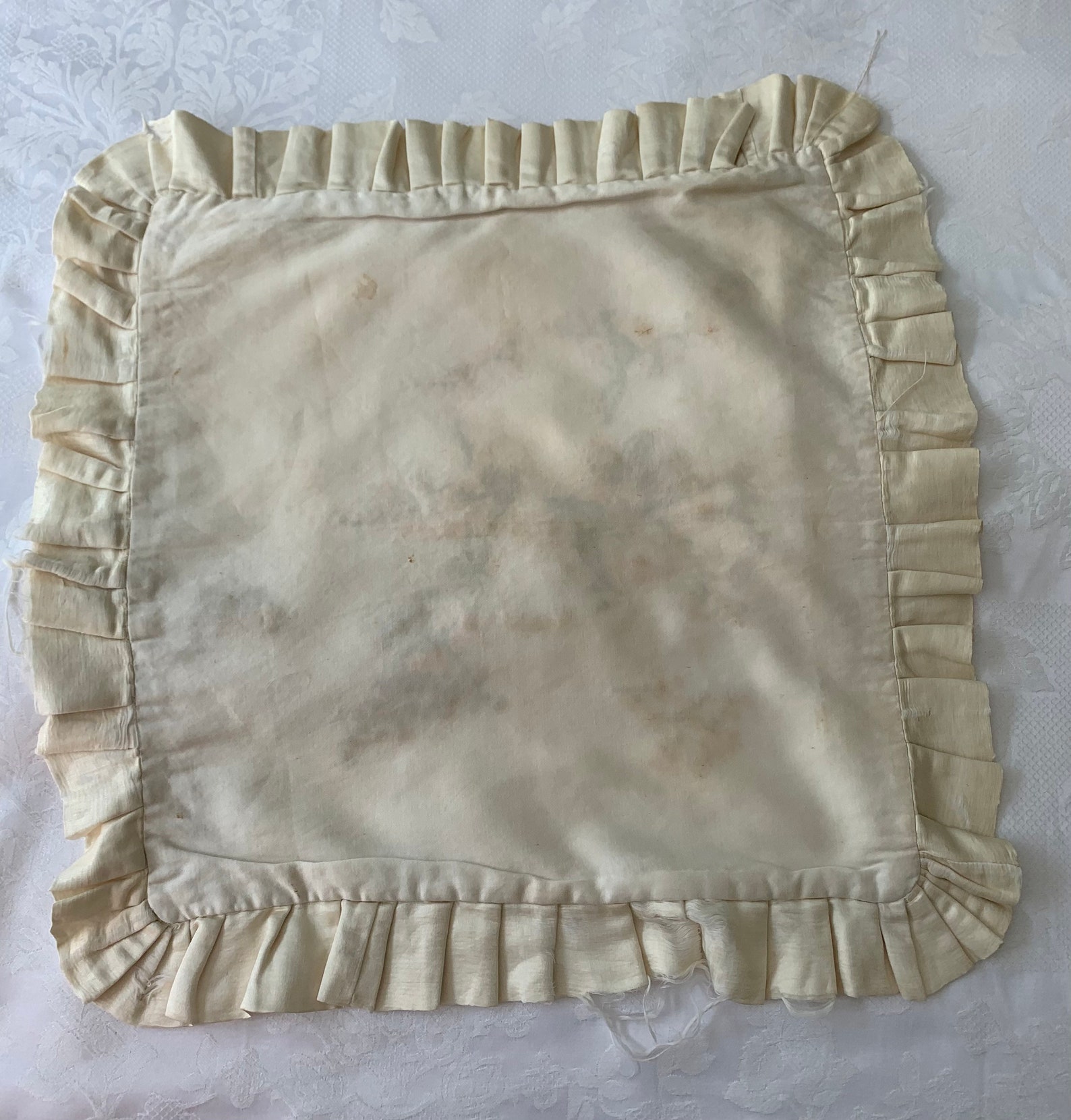 1920s Ribbon Work Pillow Front Flower Basket Roses Embroidery - Etsy